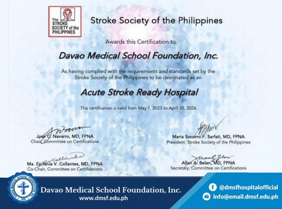DMSFI Acute Stroke Ready Hospital - The Official Davao Medical School ...